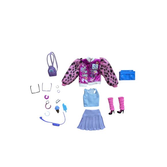 Barbie | Toys | Barbie Extra Doll 8 Gyj77 Outfit Clothes Varsity Jacket ...